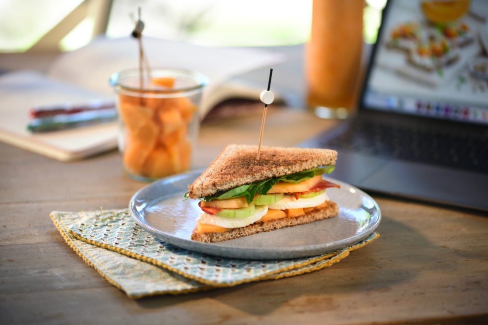 Mini club sandwich melon, chorizo et mozzarella - Le melon de nos régions